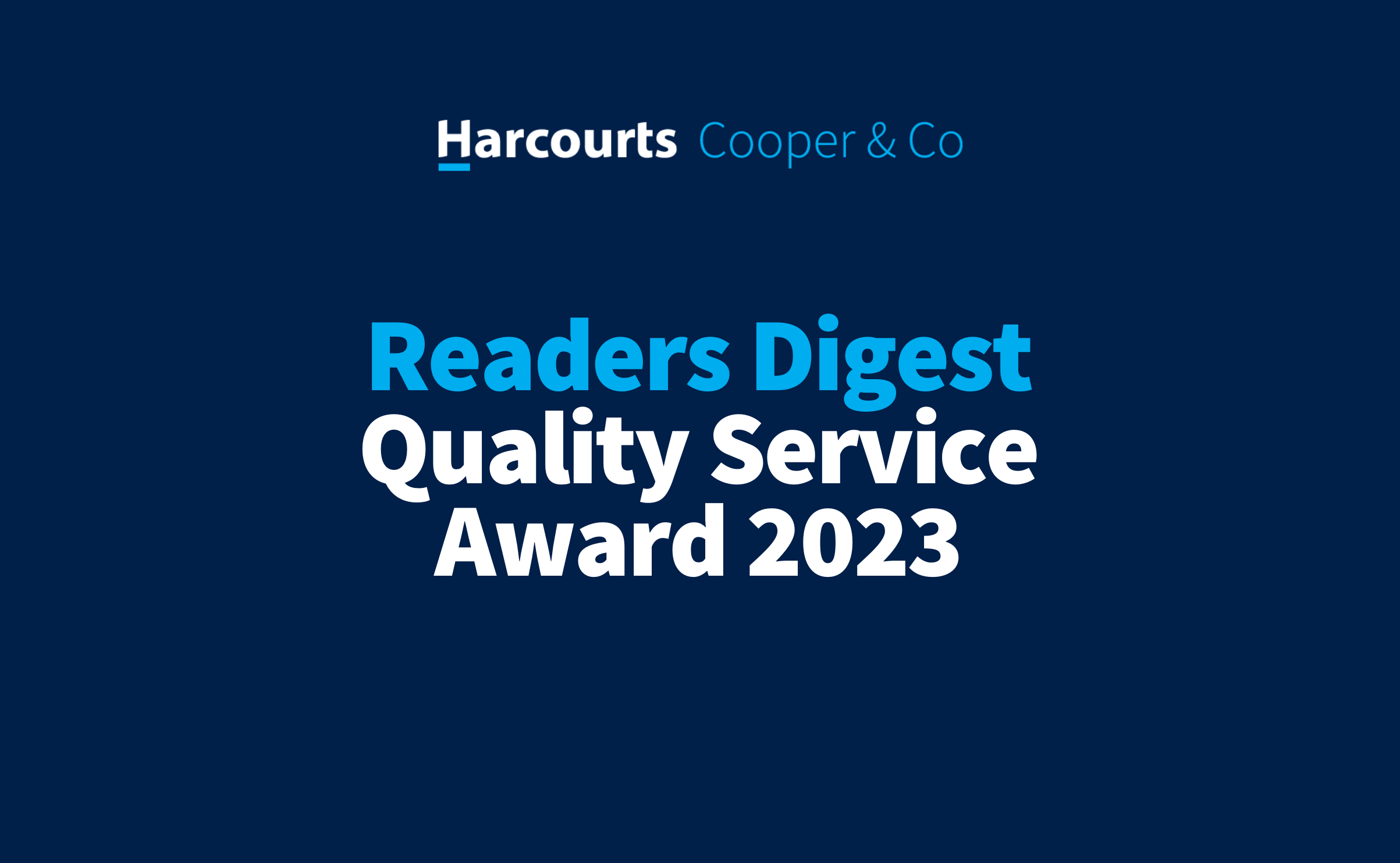 Readers Digest Quality Service Award 2023 | Harcourts Cooper & Co ...